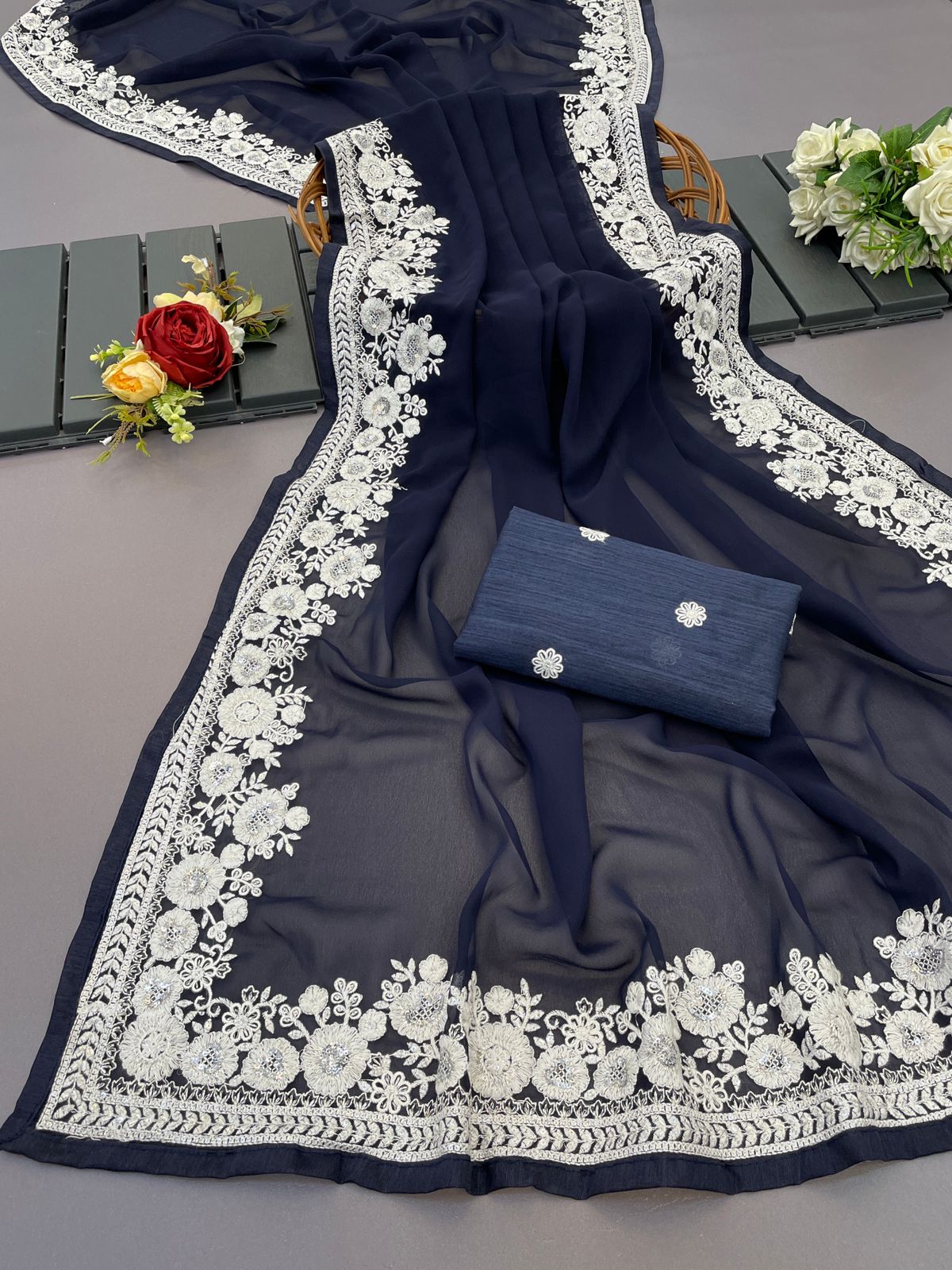 embroidery worked sarees